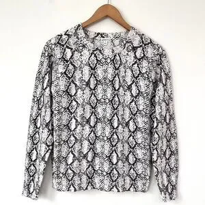 Minnie Rose | Sweaters | Minnie Rose Cotton Cashmere Snake Print Knit ...